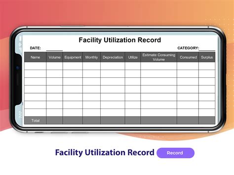 Excel Of Facility Utilization Record Xlsx Wps Free Templates