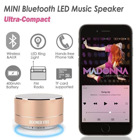 Boomer Vivi Bluetooth Speakers With Subwoofer B19 Mini Compact Wireless
