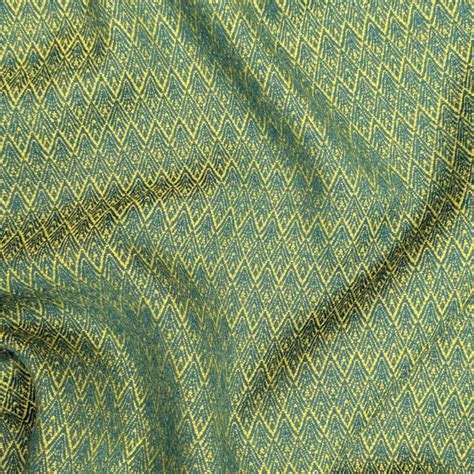 Green Patterned Wool County Fabrics Made To Measure Curtains