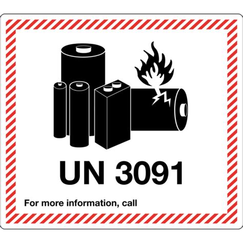 Un 3091 Lithium Metal Battery Labels 120x110mm Labels Online