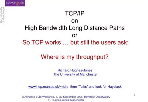 ppt tcp ip on high bandwidth long distance paths or so tcp works