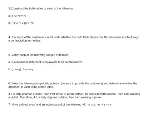 Solved Construct The Truth Tables Of Each Of The Following