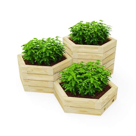 Og Hexagonal Garden Planter 600mm Outdoorgardens