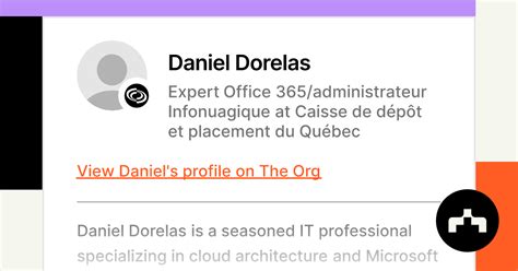 Daniel Dorelas Expert Office 365 Administrateur Infonuagique At Caisse De Dépôt Et Placement
