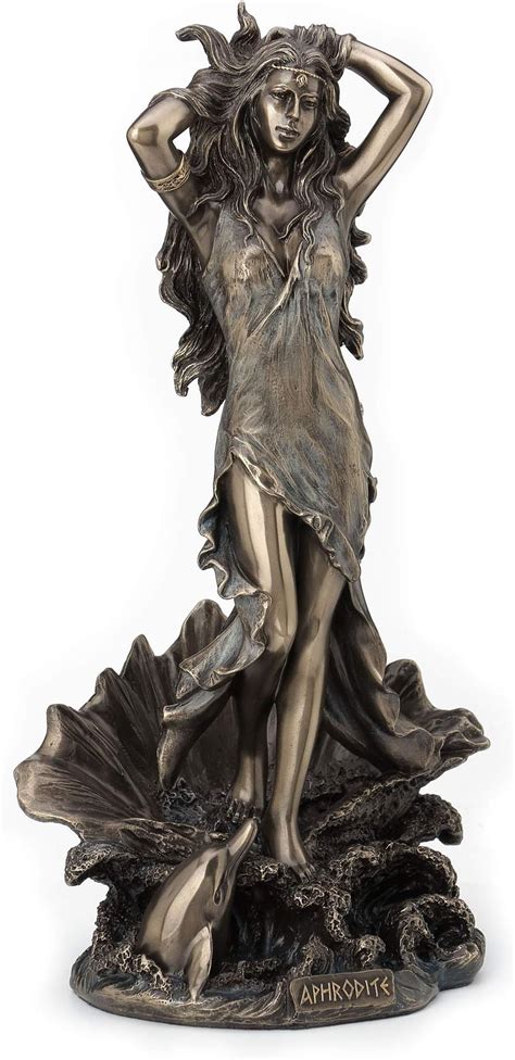 Veronese Design Bronzed Aphrodite With Doves On Scallop