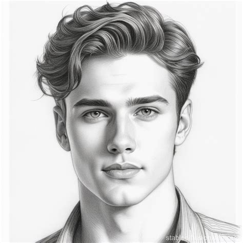 Handsome Young Man Sketch Stable Diffusion Online