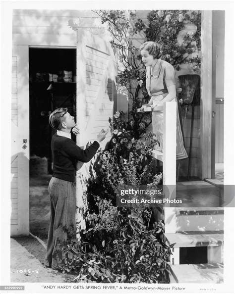 Mickey Rooney Speaks To A Woman In A Scene From The Film Andy Hardy