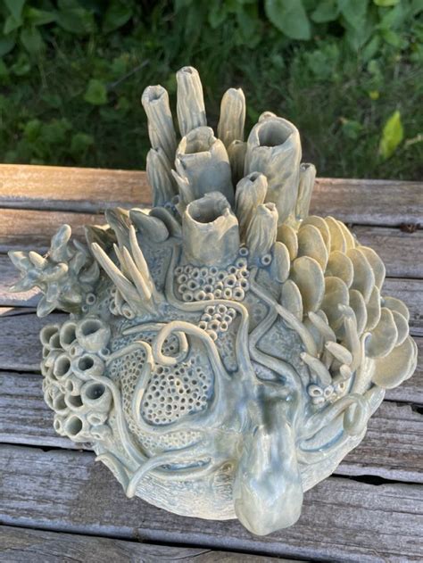 Coral Reef Ceramic Sculpture Art Clay Coral Art Sea Sculpture