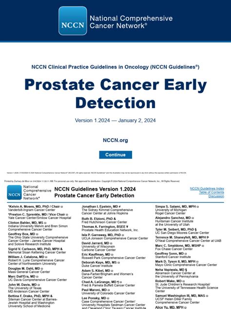 Nccn Guidelines Prostate Cancer Version 12024 Pdf Prostate