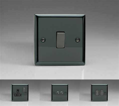 Varilight Classic Iridium Black Switches And Sockets Full Range