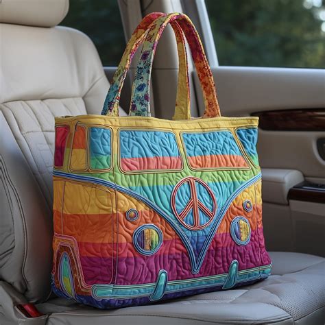 Hippie Van Quilted Tote Bag Gftotp10754