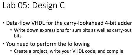 Solved Design C Implement A 4 Bit Cla Using Data Flow Vhdl