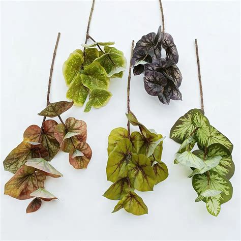 Pt Pl002 Artificial Oak Tree Leaf Stems Faux Oak Tree Branches Green