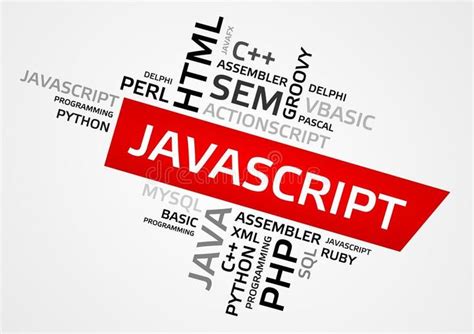 Javascript Word Cloud Vector Graphics Stock Illustration