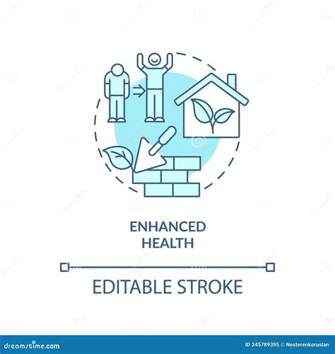 Enhanced Health Turquoise Concept Icon Stock Vector Illustration Of Benefit City 245789395