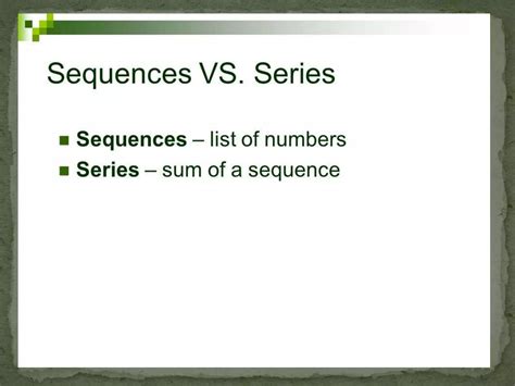 Arithmetic Vs Geometric Series And Sequence Pptx
