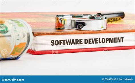 The Concept Of Technology And Development Phrase Words Text Software Development On The End