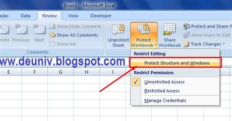 memproteksi worksheet dan workbook excel deuniv