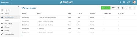 Work Breakdown Structure WBS With OpenProject