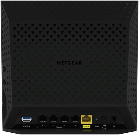 The Netgear Router Is Black With Yellow Accents