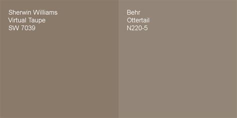 Sherwin Williams Virtual Taupe Vs Behr Ottertail Comparison
