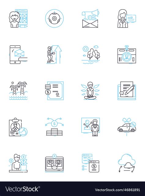 Workforce Planning Linear Icons Set Strategy Vector Image