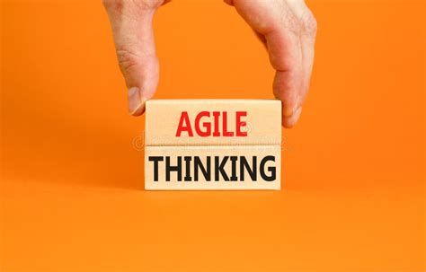 Agile Thinking Symbol Concept Words Agile Thinking On Wooden Blocks Beautiful White Table