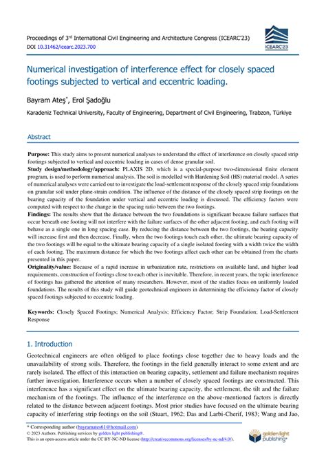 pdf numerical investigation of interference effect for closely spaced