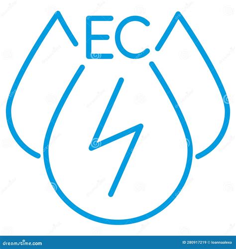 Drop And Lightning Linear Vector Icon Of The Fluid Electrical Conductivity Ec Stock Vector