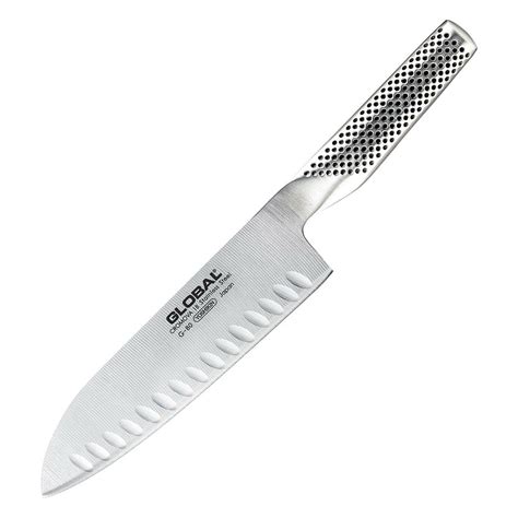 Global Knives G 80 18cm Santoku Kitchen Knife Granton Edge Fluted Blade