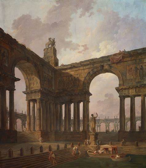 The Landing Place By Hubert Robert Buy Fine Art Print