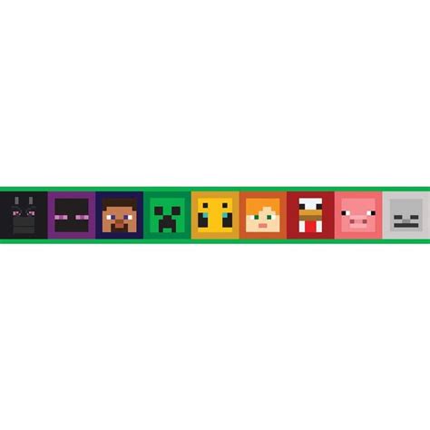 Roommates Minecraft Iconic Abstract Multi Colored Faces Peel And Stick
