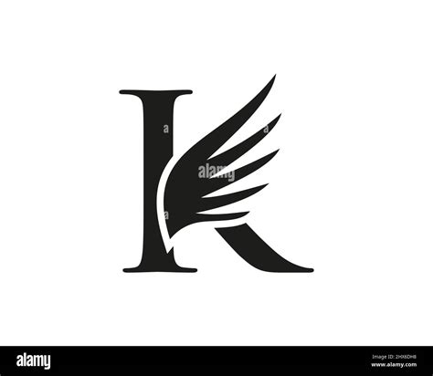 K Letter Wing Logo Design Initial Flying Wing K Letter Logo Letter K