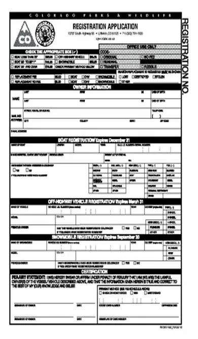 Colorado Boat Registration Form Pdfsimpli