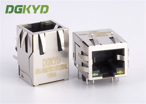Krj 5921s11gyzenl Pcb Mount Single Port Rj45 Network Connector 8p8c Modular Jack Rj45 Without