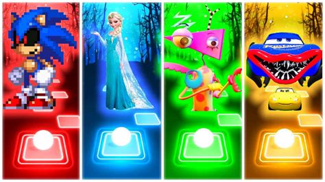 Sonic Exe Vs Elsa Vs Gangle Vs Mcqueen Eater Youtube