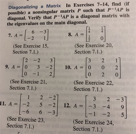 Solved Diagonalizing A Matrix In Exercises Find If Chegg