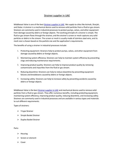 Ppt Strainer Supplier In Uae Powerpoint Presentation Free Download