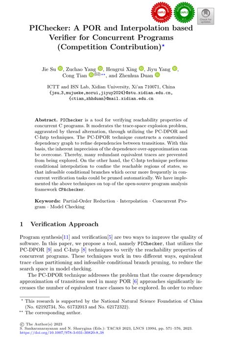 pdf pichecker a por and interpolation based verifier for concurrent
