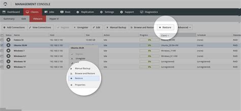 restore a vmware virtual machine infrascale documentation portal