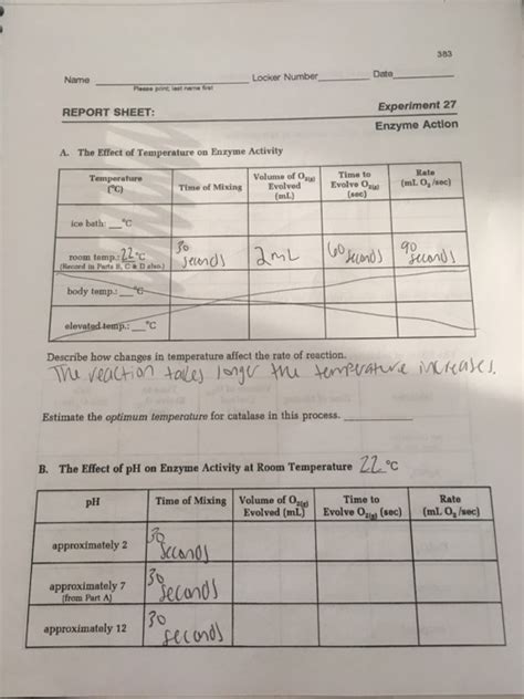 383 Name Locker Numberdate Experiment 27 Enzyme