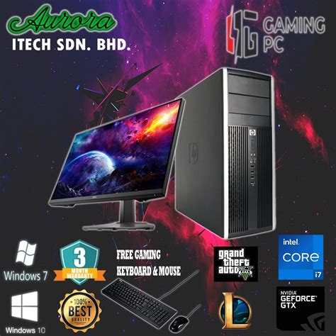 I Gaming Set Full Set Hp Conpaq Elite Tower I Gen Gb Ddr Gt Gpu Lcd