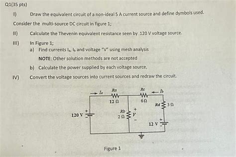 (Solved) - I) Draw the equivalent circuit of a non-ideal 5A current source... (1 Answer ...