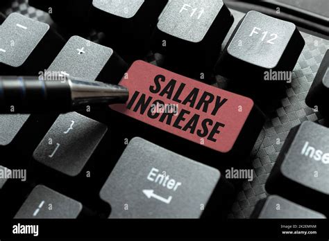 conceptual display salary increase business idea an increase in the