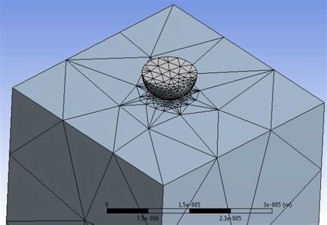 Fe Model Of The Spherical Indenter Tip And The Cement Paste Specimen In