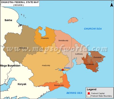 Chukotka Map Autonomous Okrug Of Chukotka Russia