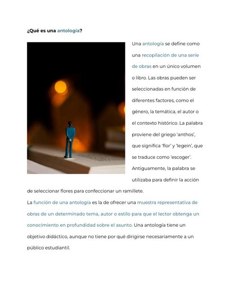 Definición Y Funciones De La Antología Pdf Clásicos
