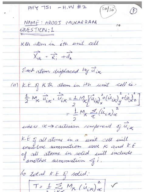 Solid State Physics Problem Set 2 Pdf