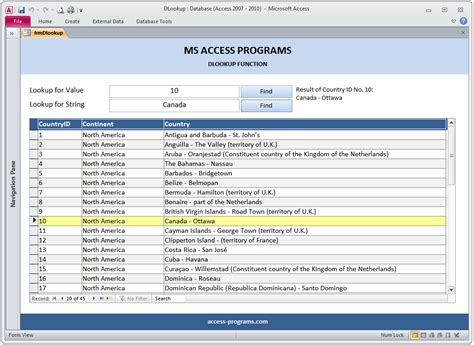 ms access dlookup function microsoft access programs