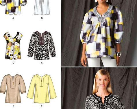 Simplicity 2696 Sewing Pattern Misses Pullover Tunics With Front And